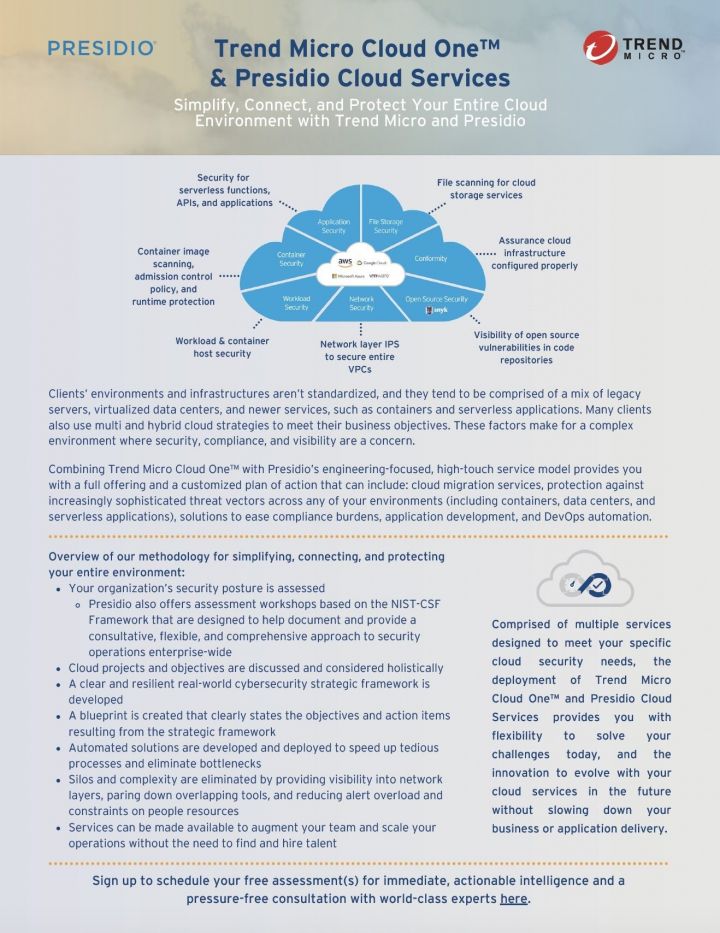 Trend Micro CloudOne Presidio Cloud Services - Presidio