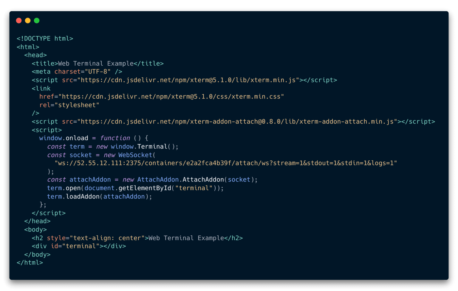 Building a Browser-based Terminal using Docker and XtermJS - Presidio