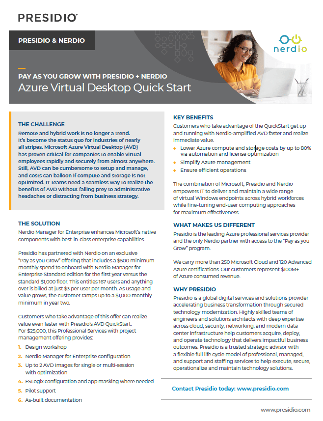 Pay as you Grow with Presidio + Nerdio Azure Virtual Desktop Quick ...