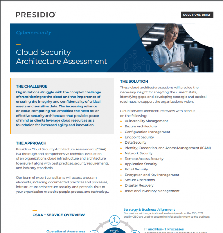 Solution Brief Presidio Cloud Security Architecture Assessment - Presidio
