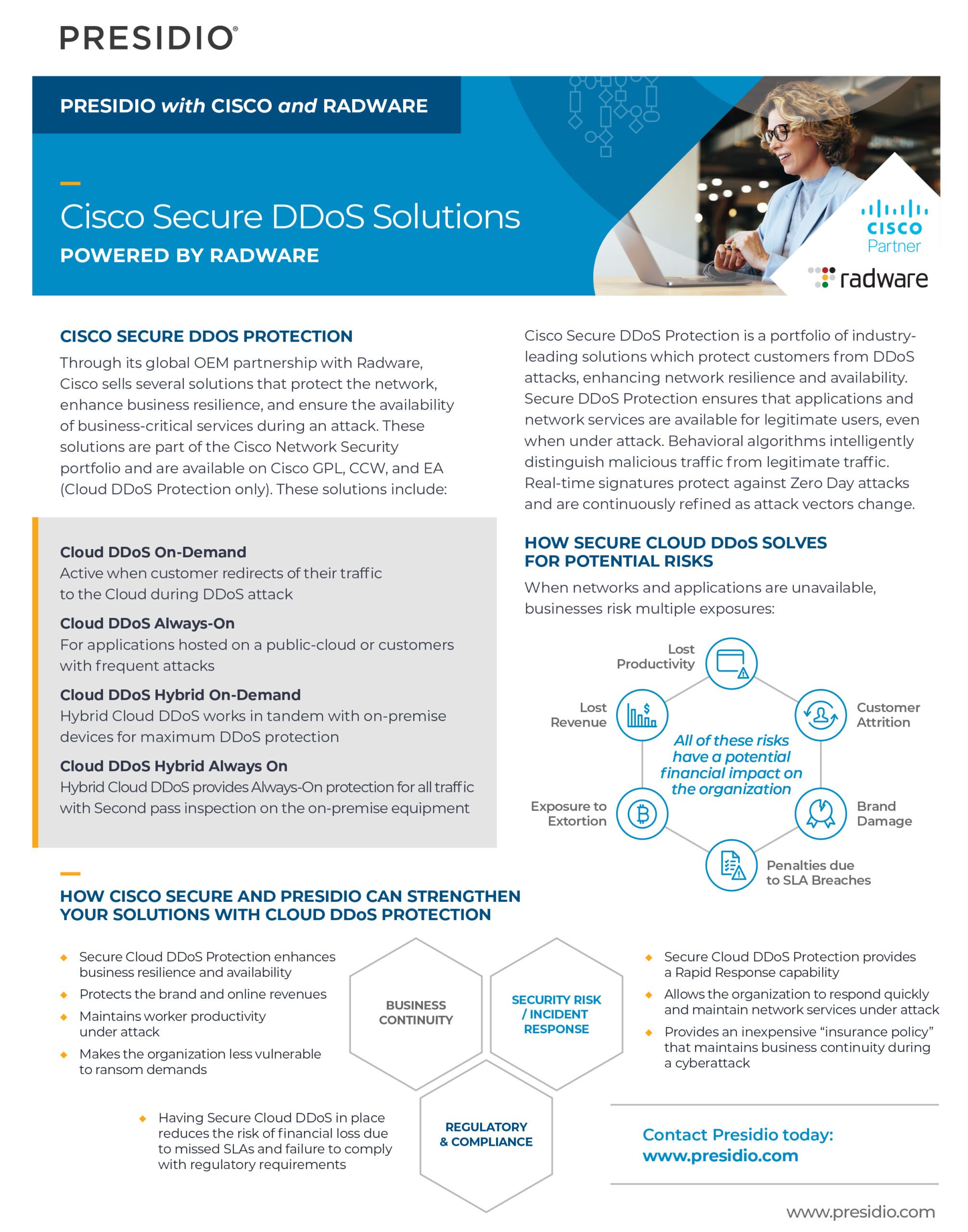 Cisco Secure DDoS Solutions POWERED BY RADWARE - Presidio