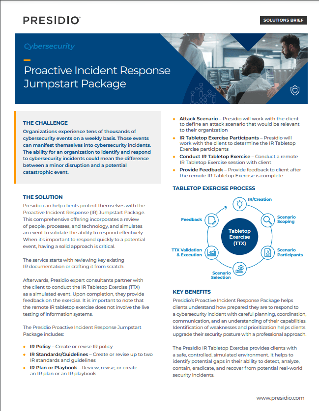 Proactive Incident Response Jumpstart Package - Presidio