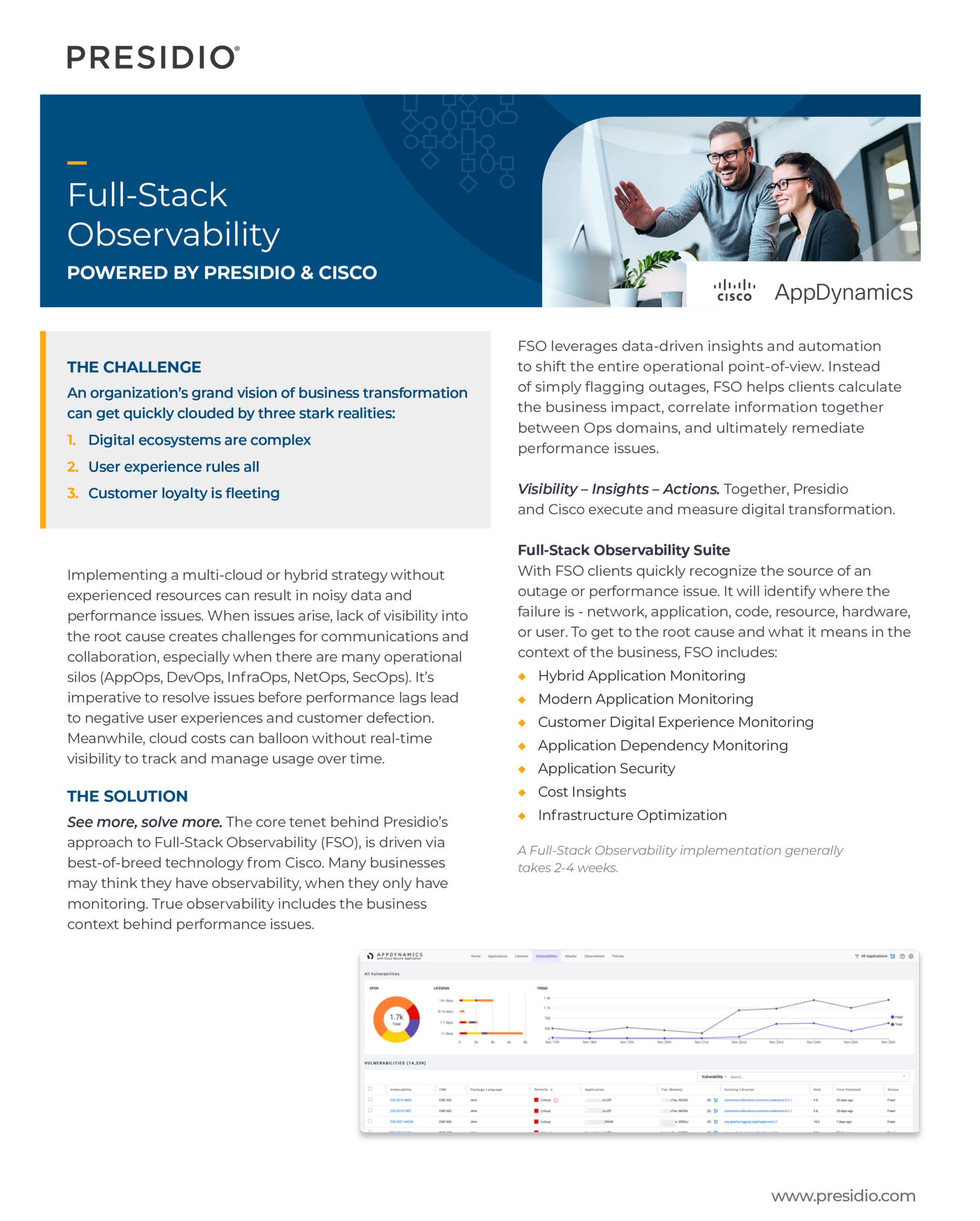 Full-Stack Observability POWERED BY PRESIDIO & CISCO - Presidio