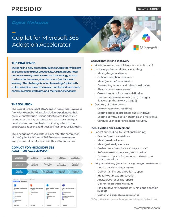 Copilot for Microsoft 365 Adoption Accelerator - Presidio