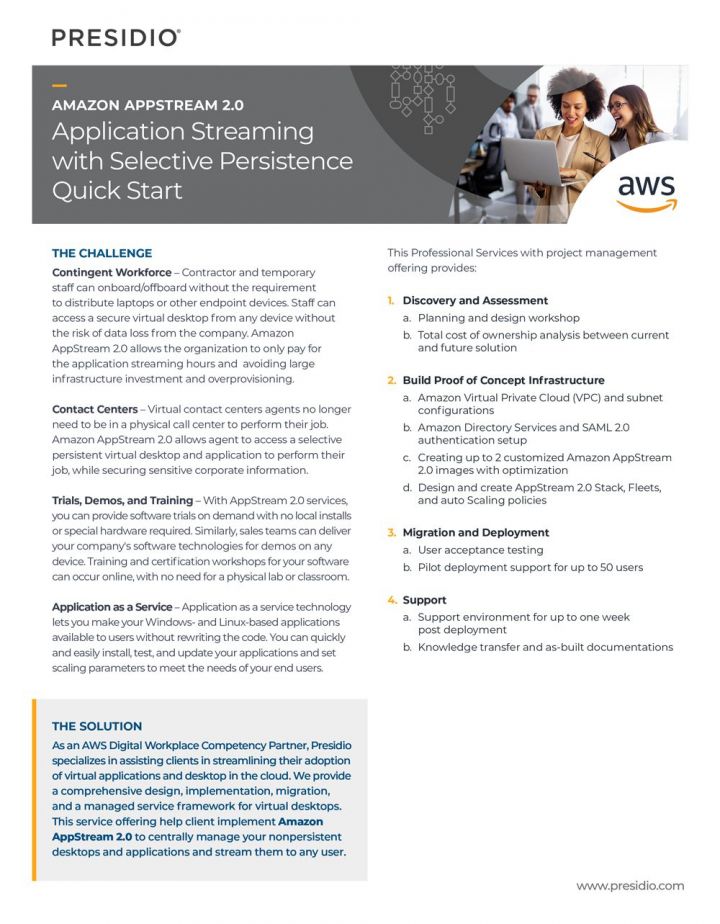 AMAZON APPSTREAM 2.0 Application Streaming with Selective Persistence ...