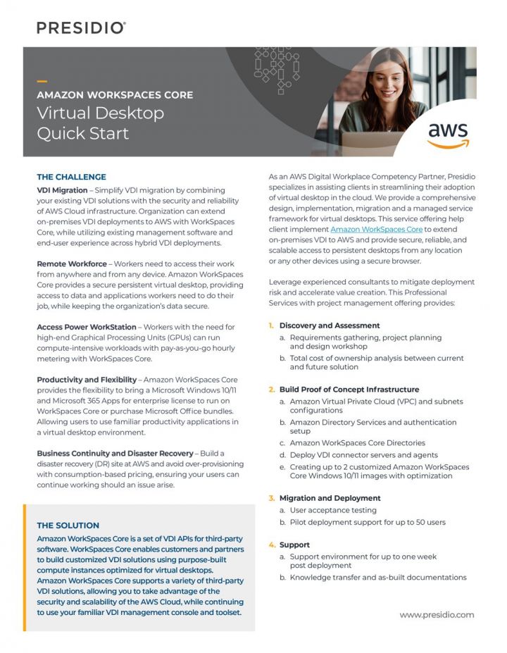 AMAZON WORKSPACES CORE: Virtual Desktop Quick Start - Presidio