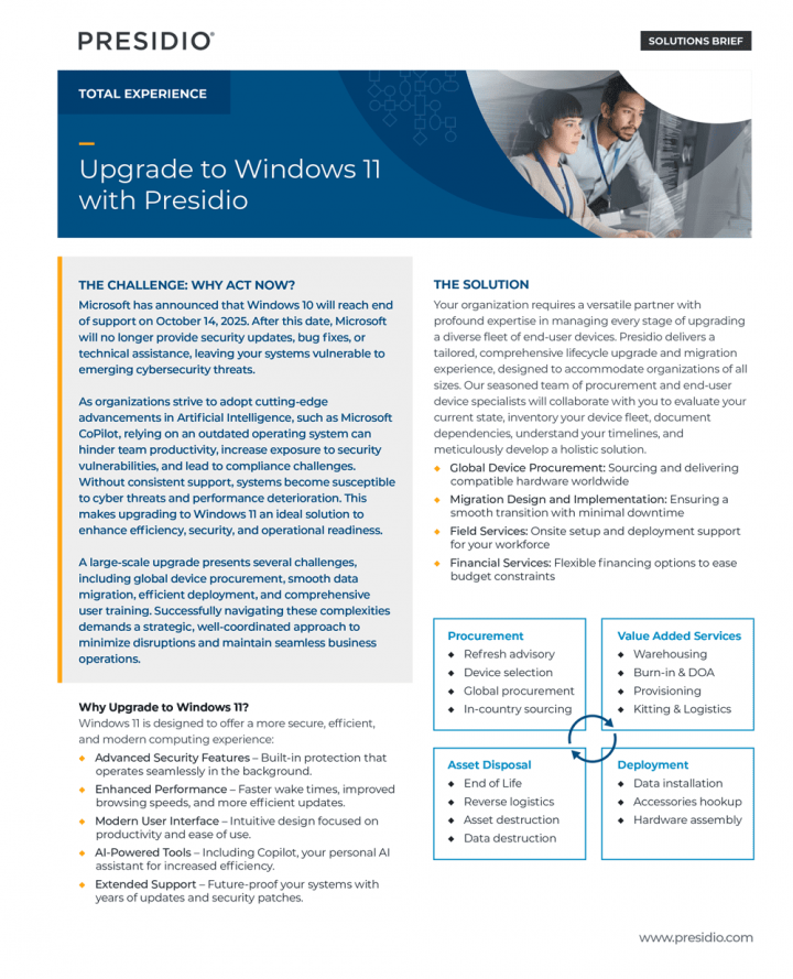 Upgrade to Windows 11 with Presidio - Presidio