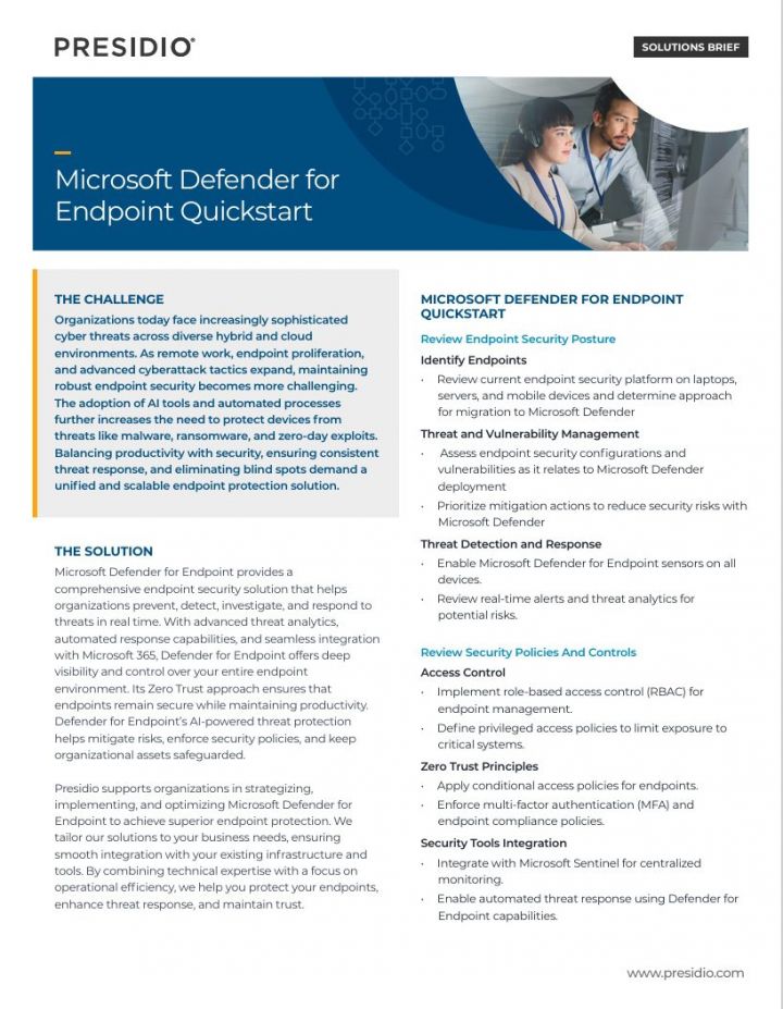 Microsoft Defender for Endpoint Quickstart - Presidio